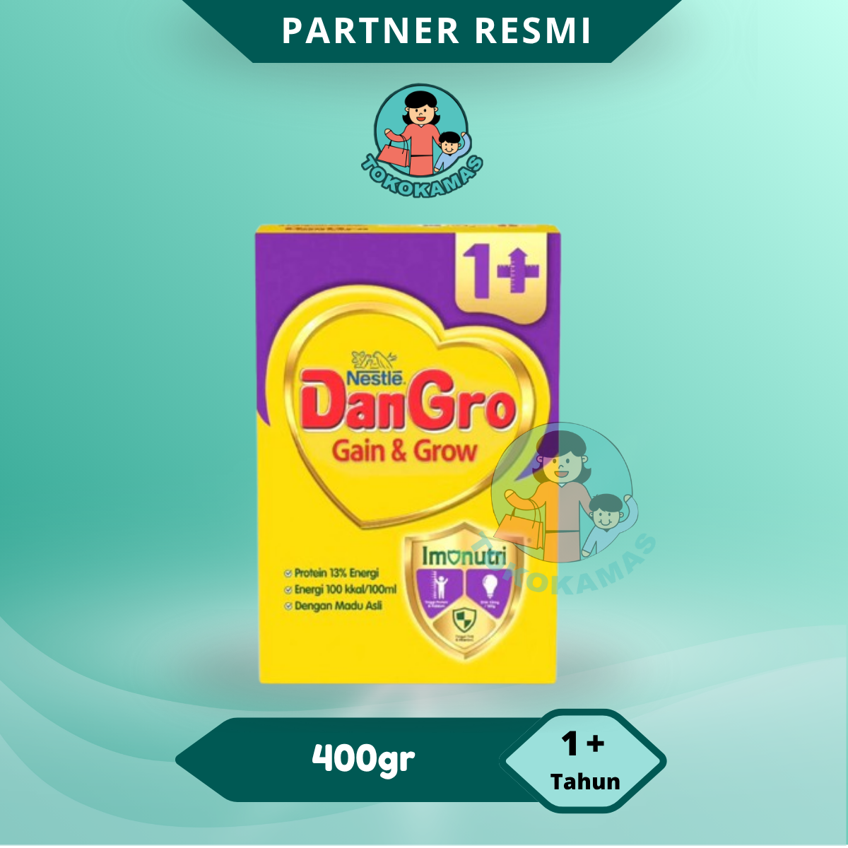 Dangro Gain & Grow 1+ 400gr - Susu untuk Kejar Tumbuh Anak Usia 1+