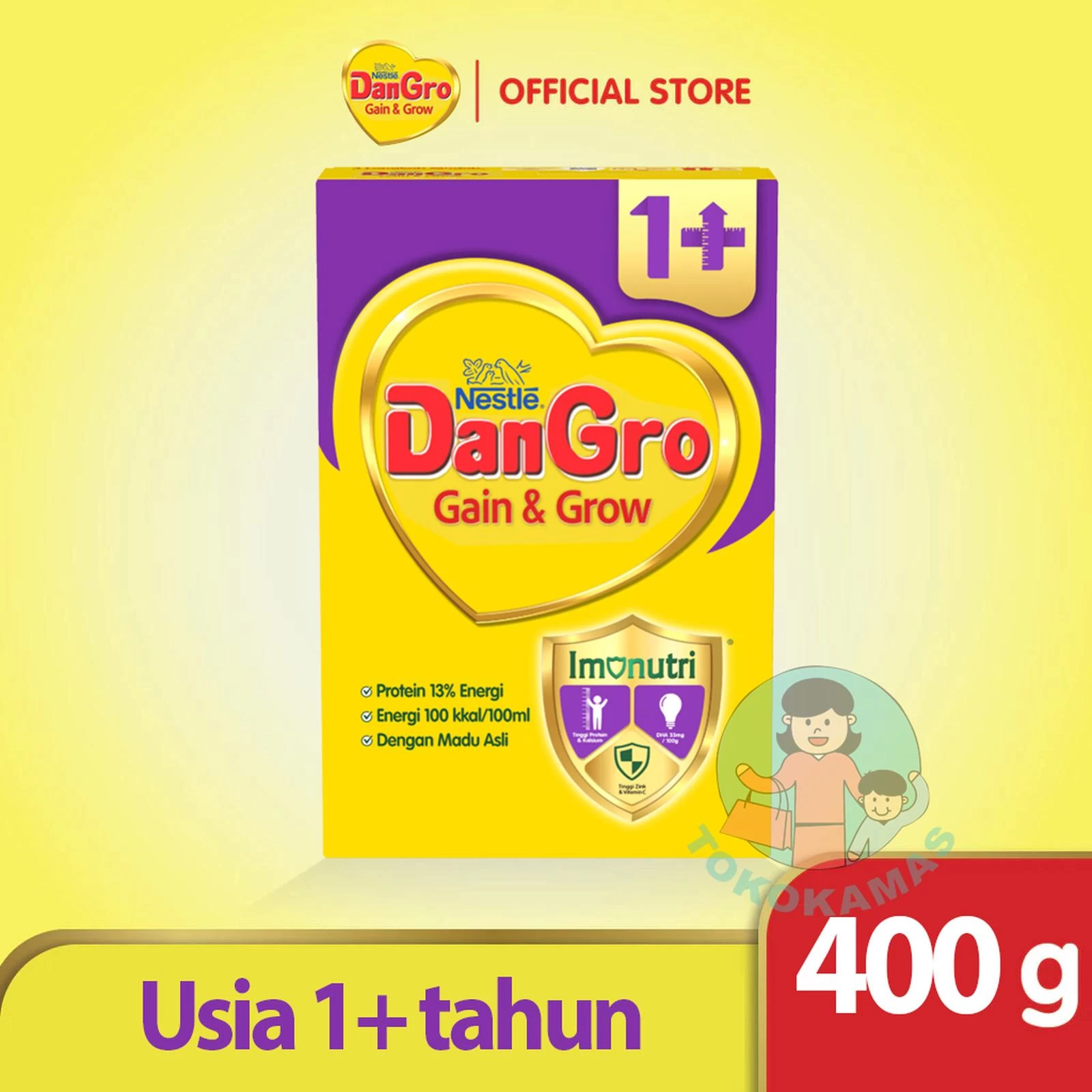 Dangro Gain & Grow 1+ 400gr - Susu untuk Kejar Tumbuh Anak Usia 1+